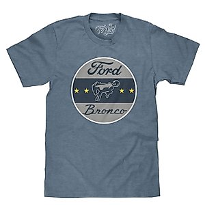 Tee Luv Men's Ford Bronco Logo Shirt (Indigo Heather) (M)