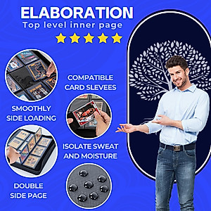 KUOOKING Toploader Binder - Holds 288+ TopLoaders for Cards, 9 Pocket Top Loader Binders with Sleeves for 3" x 4" Rigid Card Holders for TCG, MTG,Sports and other Standard Card (White)