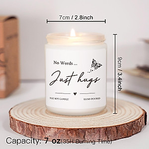 Sympathy Gifts for Loss of Loved One, No Words, Just Hugs Christmas in Heaven Memorial Gifts Candle Gifts, Thinking of You, Get Well Soon, Cheer Up, Bereavement Gifts,Comfort Condolence Candle
