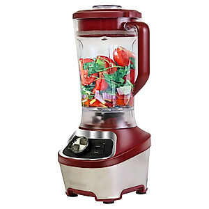 Kenmore Smoothie Blender Countertop for Kitchen Stainless Steel blades for Ice Crushing Variable Speed Self Clean Dishwasher Safe Tritan Pitcher Red 64 oz (8-cup) 1200W Motor