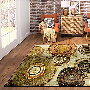 Mohawk Home Inspired India Light Medallion Area Rug (5'x7')
