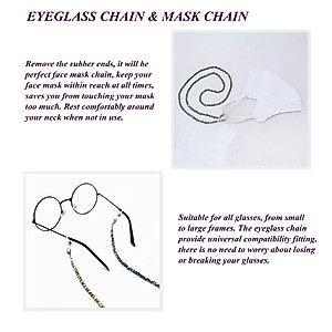 KAI Top Eyeglass Chain Sunglasses Chain Strap Holder Cord Fashion Glass Bead Mask Lanyard Face Mask Chain for Women Men