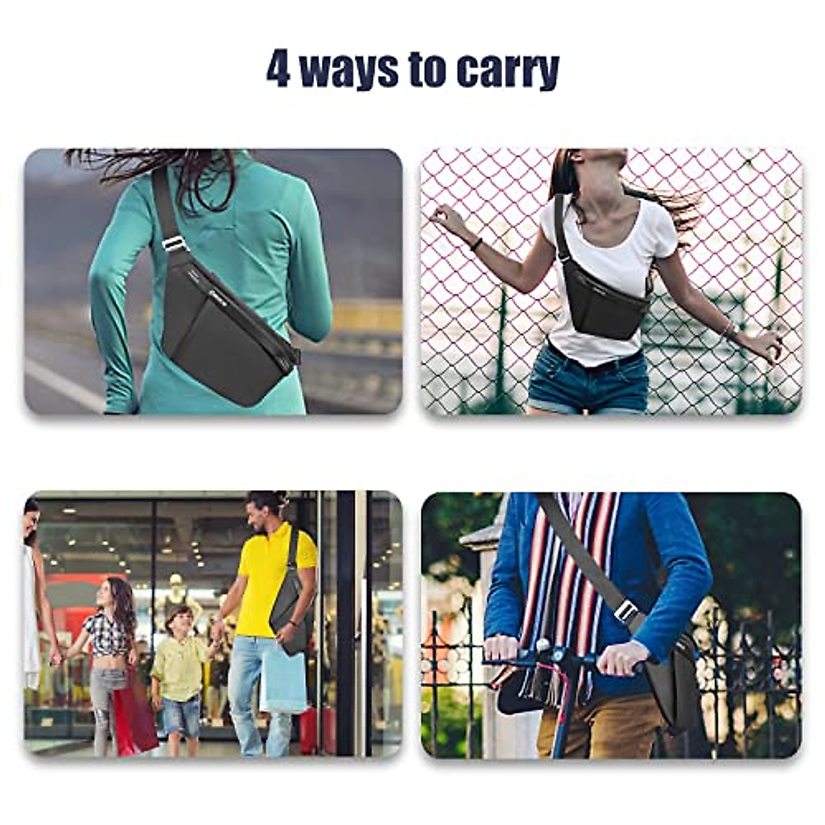 OSOCE Anti Theft Sling Crossbody Chest Bag Waterproof Shoulder Backpack Sling Chest Crossbody Bag Cover Pack Rucksack Bicycle Sport