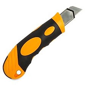 Automatic Utility Knife, w/4 Blades, Yellow/Black, Sold as 1 Each