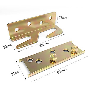 Bed Rail Brackets 4PCS Bed Frame Brackets for Rails Heavy Duty Non Bed Frame Hardware Kit for Wood Bed Connectors Hold Plates for Headboards Footboards