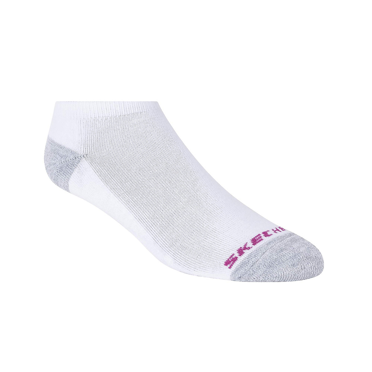 Skechers womens 10 Pack No Show Running Socks, White/Orange, 9 11 US