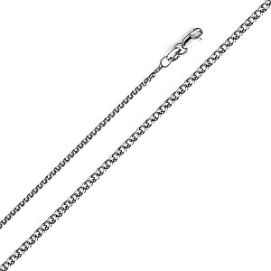 GoldenMine Fine Jewelry Collection 14k White Gold 1.2mm Flat Open Wheat Chain Necklace - 22"