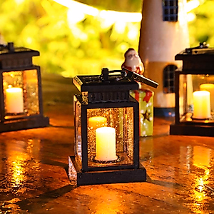 JF-XUAN Solar Light 1/2 Packs Solar Powered LED Lantern Lights aterproof Outdoor Garden Light Hang Lamp with Clip for Home Garden Decoration D30 Powered Spotlight