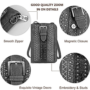 Montana West Crossbody Cell Phone Purse For Women Western Style Cellphone Wallet Bag Travel Size With Strap PHD-2002GY