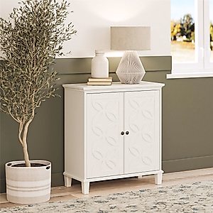 Ameriwood Home Celeste Double Door Accent Cabinet, White