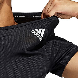adidas Mens Heat.RDY 3-Stripes Tee Black Large