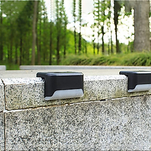 4pcs Solar Deck Lights, LED Outdoor Step Lights Waterproof Garden Lamps, Home Decorative Wall Mount Lamps Fence Post Lighting Fittings for Stairs Step Fence Yard Pathway