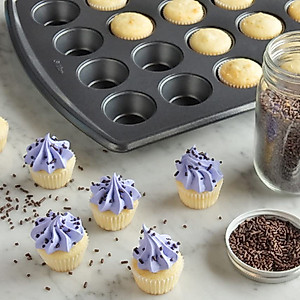 Wilton Advance Select Premium Non-Stick Mini Muffin Pan, 24-Cup Cupcake Pan, Steel, Silver