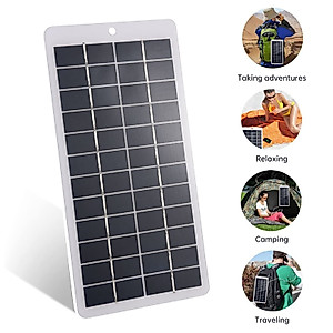 Irfora 5W 12V Polycrystalline Solar Panel Portable Solar Power Mini High Efficiency Solar Module with DC Port