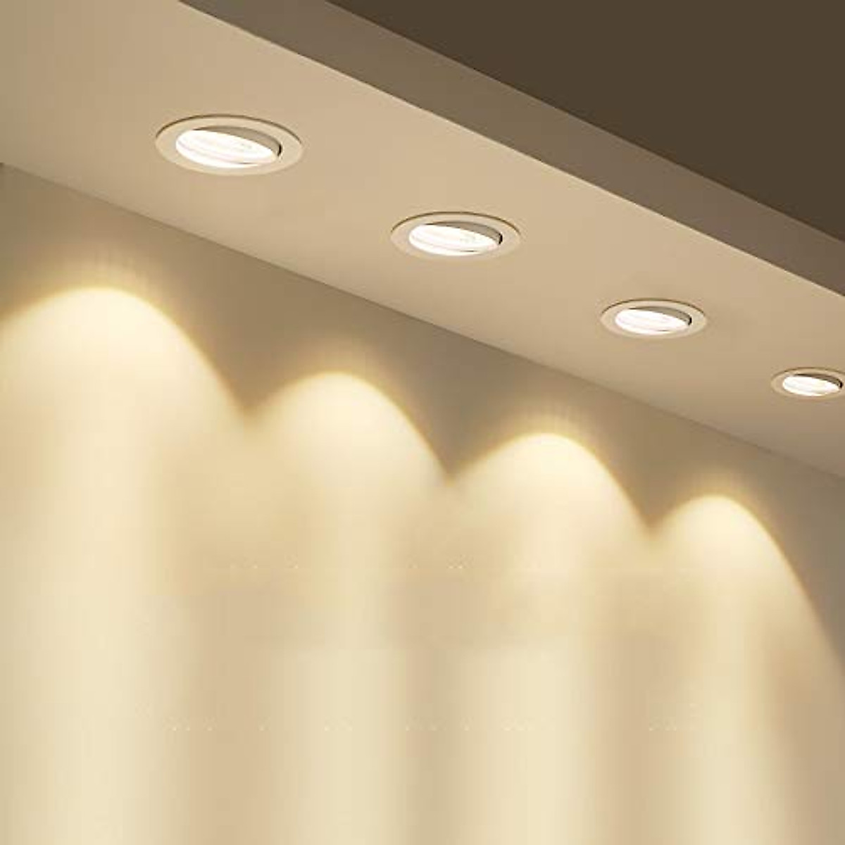 PEHUB LED Round Spotlight Downlight Aluminum Recessed Ceiling Spot Lamp Ultra Bright Integrated Grille Cabinet Commercial Clothing Smallpox Embedded Illumination High Brightness (Color : 6000K White