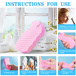 2022 New Super Soft Exfoliating Bath Sponge, 4PCS Ultra Soft Bath Body Shower Sponge, Reusable Spa Scrub Exfoliator Dead Skin Remove, 3D Body Sponge for Adults Children and Pregnant Women