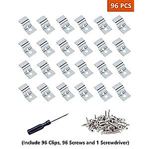 Silver Table Top Fasteners with Screws, Table Top Connectors Set of 24/48/96 Packs (Include 24/48/96 Clips,24/48/96 Screws) (96)