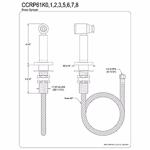 Kingston Brass CCRP61K5 Concord Kitchen Faucet Side Sprayer, Oil Rubbed Bronze
