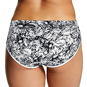 Maidenform Barely There Women's Underwear Bikini Pack, Invisible Look Panties, 3-Pack, Black/Marker Floral Print/Navy