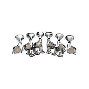 Guyker 6Pcs Guitar Machine Heads (3L + 3R) – 1:21 Sealed Tuning Key Pegs Tuners Set Replacement for ST Tele SG Style Electric or Acoustic Guitars – Chrome