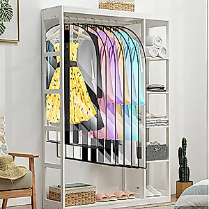 12 Pack See Through Breathable Clothes Covers with Zip, Water-proof Dust-proof Garment Covers Bags MothProof Dress Bag Covers Damp-proof Mens Suit Storage Bag for Wardrobe Storage and Travel