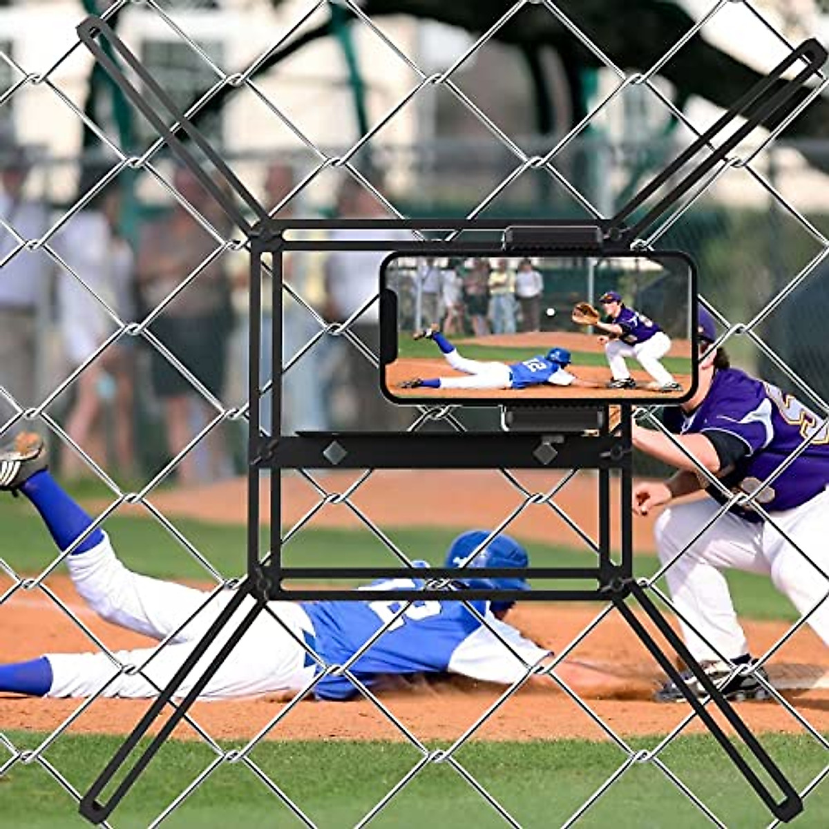 Action Camera Fence Mount Metal Backstop Chain Link Fence Mount for GoPro/Smartphone-Ideal Backstop Camera Mount for Recording Baseball,Softball and Tennis Games
