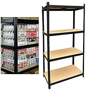 Autofather 63" x 31" x 15" Boltless Shelving Unit 4-Tier Warehouse Garage Shed Utility Home Storage Rack, Heavy Duty Adjustable Organizing Shelf Metal Utility Rack