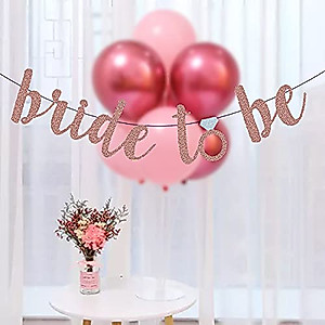 Saliyaa Rose Gold Bachelorette Banner, Glittery Rose Gold bride to be Banner for Engagement Wedding Bridal Shower Party Decorations Favors Supplies