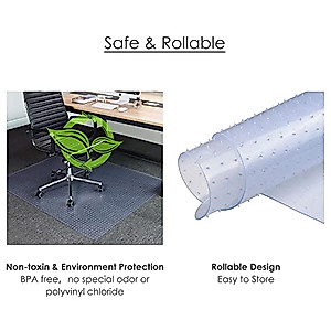 Yescom 60" x 46" Office Desk Chair Mat for Carpets Low Pile Rectangle PVC Floor Protector Studded Back 2.5mm with Lip