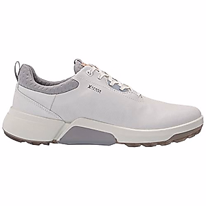 ECCO Women's Biom Hybrid 4 Gore-TEX Waterproof Golf Shoe, White/Silver Grey, 6-6.5