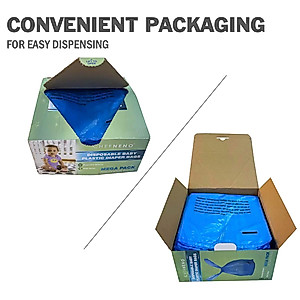 Baby Diaper Bag Disposable (500 Count, Blue) Fresh Baby Powder Scented Easy Tie Handles Bulk Diaper Sacks Disposable Dog Poop Bags Cat Litter Clump & Poop Bags Sanitary Pads Disposal Bags (500 Bags)