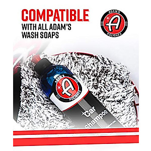 Adam's Polishes Microfiber Car Wash Mitt, Car Sponge Wrapped In Soft, Plush Fiber Cloth Material, Safe Washing With Any Car Soap, Bucket, Foam Gun, Foam Cannon, Other Cleaning Supplies