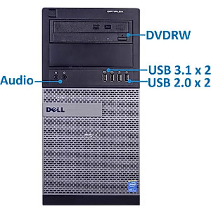 Dell Optiplex 7010 Tower Desktop Computer, Intel i7-3770 Upto 3.9GHz, HD Graphics 4000 4K Support, 8GB RAM, 512GB SSD, DisplayPort, HDMI, DVD, AC Wi-Fi, Bluetooth - Windows 10 Pro (Renewed)