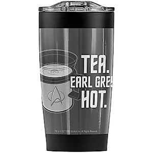 LOGOVISION Star Trek Earl Grey Stainless Steel Tumbler 20 oz Coffee Travel Mug/Cup, Vacuum Insulated & Double Wall with Leakproof Sliding Lid | Great for Hot Drinks and Cold Beverages