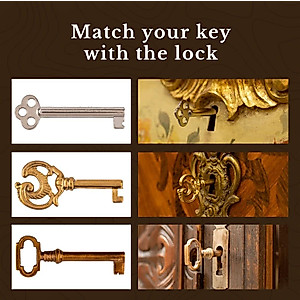 Hollow Barrel Brass Plated Skeleton Key for Antique Cabinet Doors, Grandfather Clocks, Dresser Drawers - Furniture Hardware | SK4-DB (1)