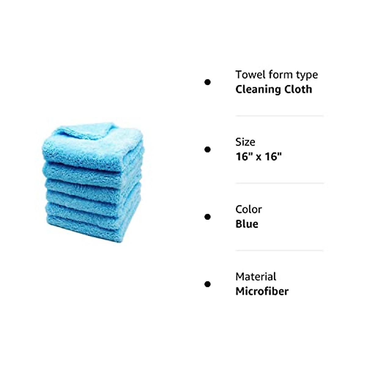 Kingsheep 6Pack Car Microfiber Towel for Auto Thick Buffing Microfiber Cleaning Cloth 16"x16" Plush Polishing Drying Towels 450gsm Detailing Cloths