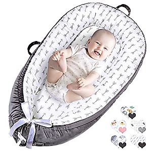 Baby Lounger Cover 100% Soft Cotton Cover Breathable Co Sleeping Bed for Newborn, Portable Infant Floor Seat, Baby Must Have Essentials, Machine Washable (Arrow)