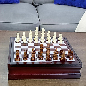 Attatoy Complete Wooden Chess Pieces (32 Pieces), Wooden Replacement Chess Figures with Kings, Queens, Castles, Knights & Pawns