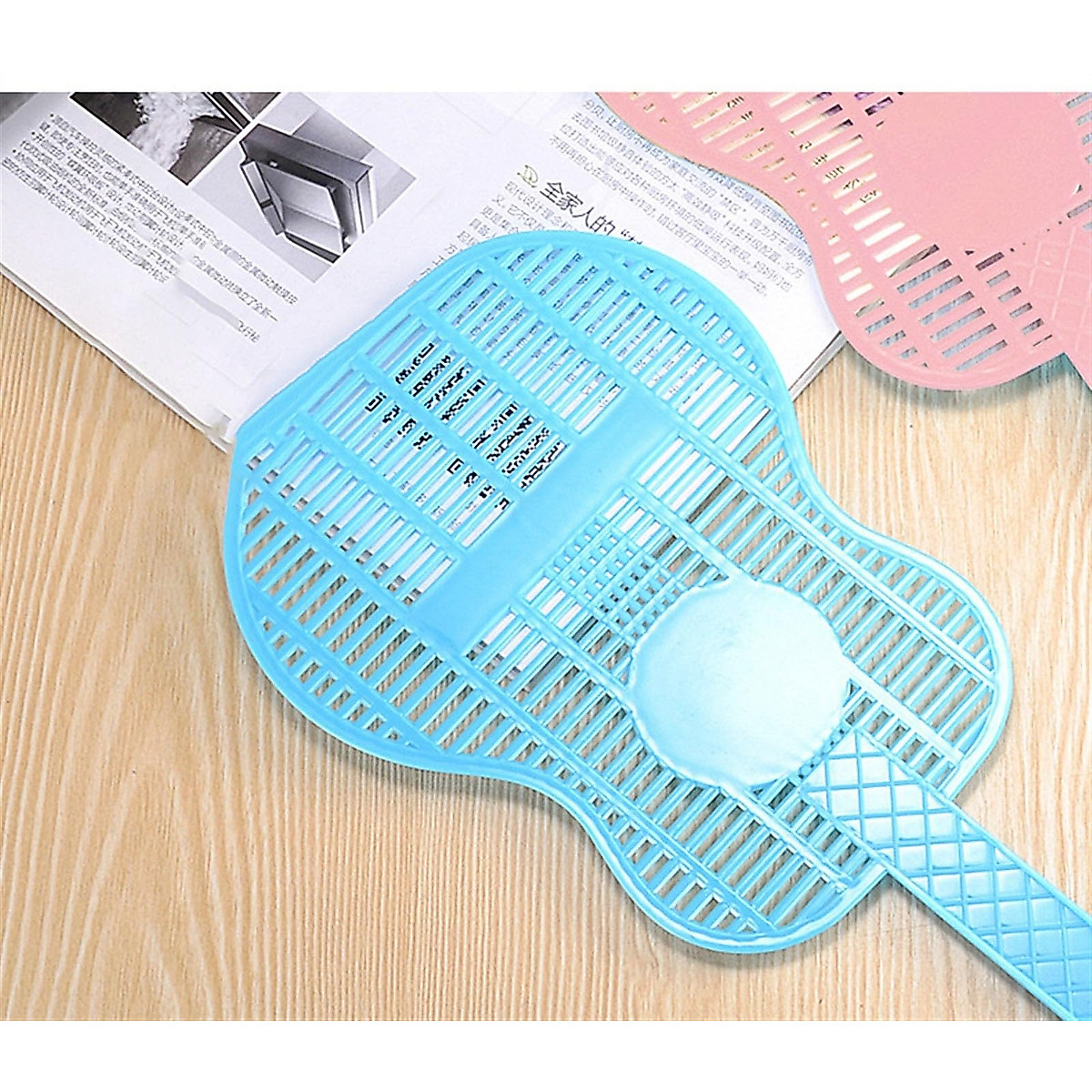 Fly Swatter 4 Pcs Guitar Shape The Racket Face is Larger and Thicker to Improve Accuracy Suitable for Restaurants, Pet Shops