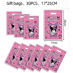 SUTRADHAR 30pcs kuromi Birthday Party Gift Bags Candy Bags Goody Bags,kuromi Birthday Party Supplies Decorations (Bag4)