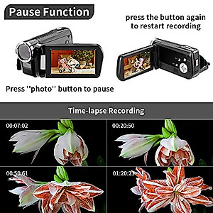 ORDRO 4K Camcorder Video Camera IR Night Vision Vlogging Camera Recorder Full HD 1080P 60FPS 3.0 Inch IPS Touch Screen YouTube Vlogging Camcorder for Beginners with 2 Batteries