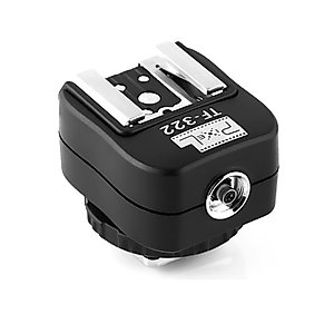 Pixel TF-322 Flash Hot Shoe Sync Adapter with Extra PC Sync Port Dedicated for Nikon DSLR & Flashgun