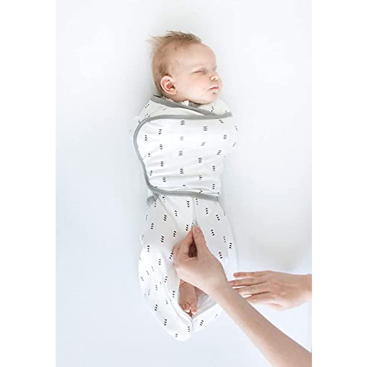 SwaddleDesigns 6-way Omni Swaddle Sack for Newborn with Wrap & Arms Up Sleeves & Mitten Cuffs, Easy Swaddle Transition, Better Sleep for Baby Boys & Girls, Sterling Polka Dot, Small, 0-3 Months