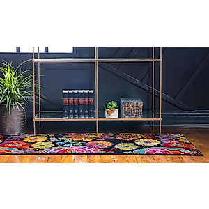 Unique Loom Lyon Collection Area Rug - Kennedy (2' 7" x 10' Runner, Black/ Green)