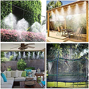 iRuiZhe Misting Cooling System Kit 75.5FT(23M) Misting Line DIY Outdoor Mist Cooling Kit+36 Brass Nozzles Garden Misting Irrigation System for Lawn Patio Garden Greenhouse