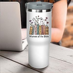 soeufnwhf Christian Gifts for Women, Inspirational Religious Gifts, Bible 30 oz Christian Tumbler with Handle Stainless Steel Insulated Bible Faith Cups Mugs Water Bottle