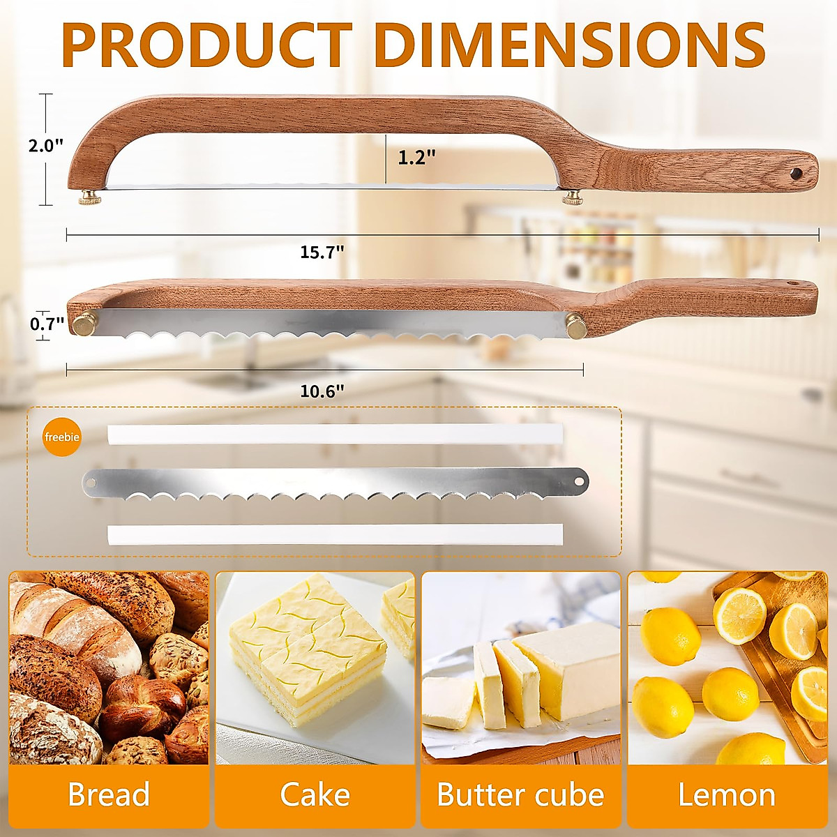 YAPULLYA Sourdough Knife Slicer for Even Slicing, Fiddle Bow Bread Knife for Sourdough, Bread Saw for Homemade Bread, Sourdough Bread Cutter