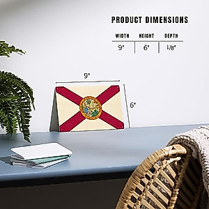 Lantern Press 6x9 Inch Wood Sign, Ready to Hang Wall Decor, Florida State Flag, Letterpress