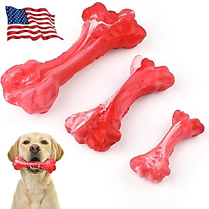 NEXA MALL-Dog Chews-Dog Chew Toys for Aggressive Chewers-Large Dog Chew Toys-Dog Bone Toy-Rubber Chew Toys for Dogs-Hard Rubber Dog Toys-Rubber Dog Bone. (Medium Size), red