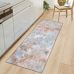 OPLJ Marble Printed Non Slip Entrance Door Bathroom Mat Carpet Kitchen Bedroom Bath Floor Mats Home Rugs Doormat Decor A8 60x180cm